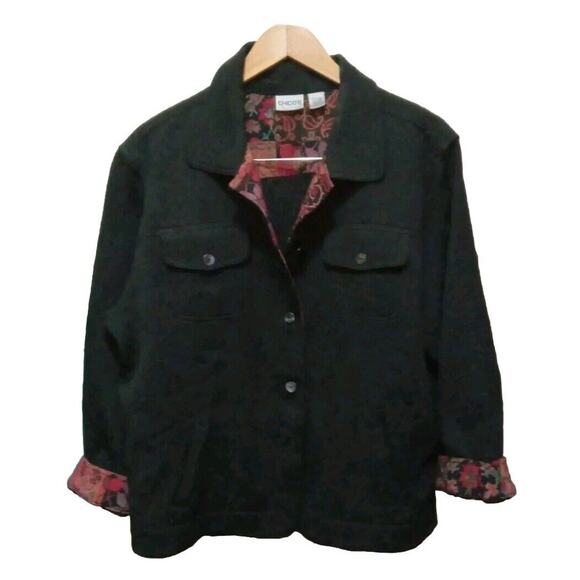 Chico's | Jackets & Coats | Chicos 3 Us Xl6 Jacket Brocade Contrast ...